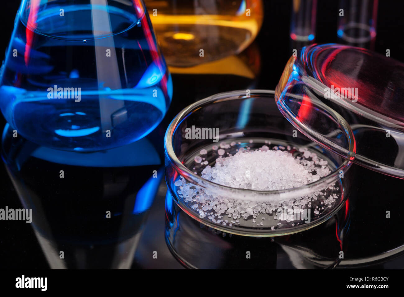 The Chemistry Lab background. Various glass chemistry lab equipment ...