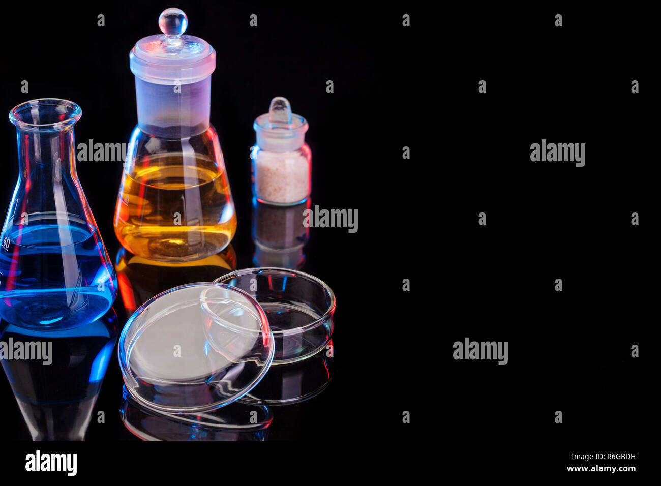 The Chemistry Lab background. Various glass chemistry lab equipment ...