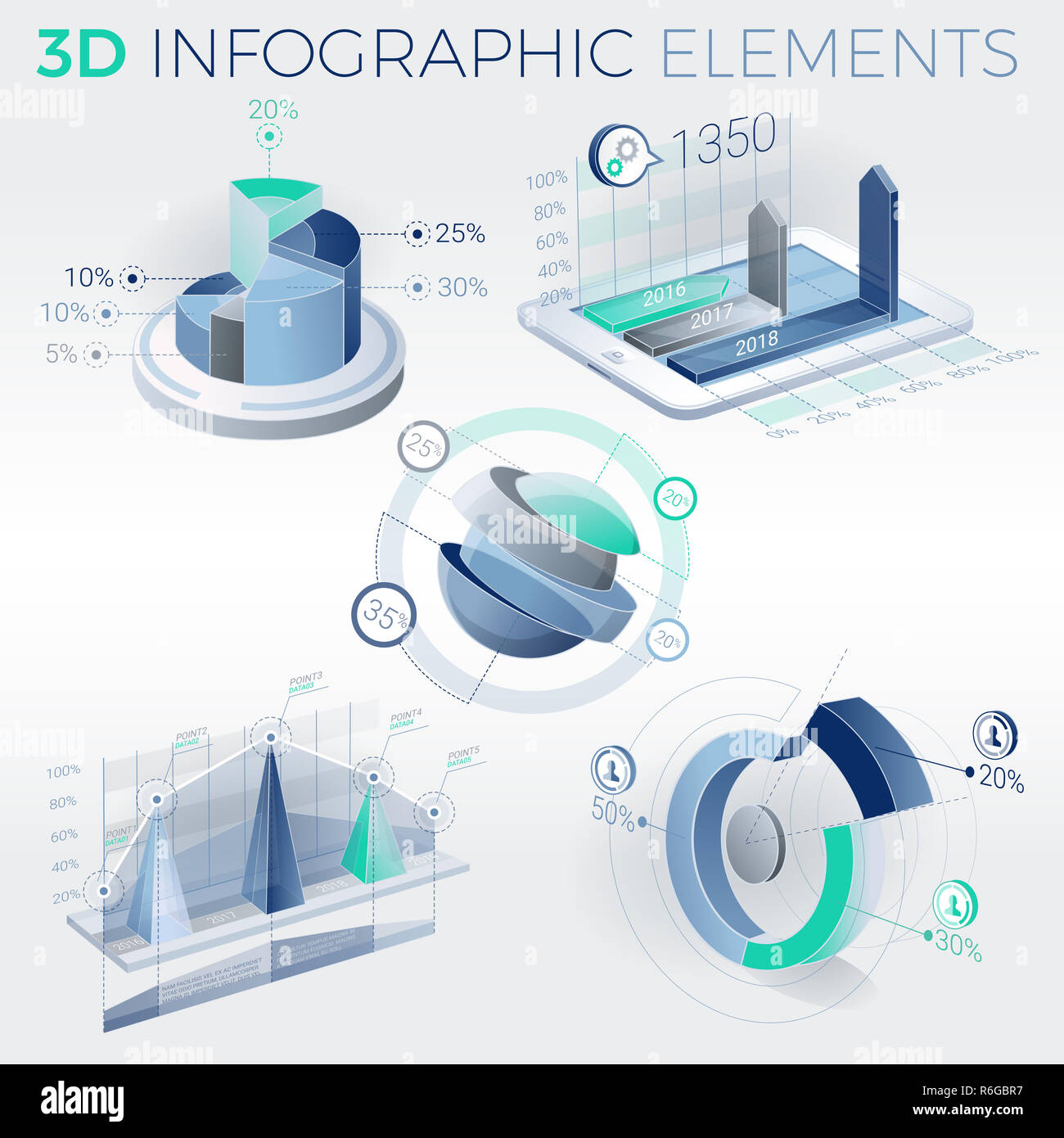 3D Infographic Elements Stock Photo - Alamy