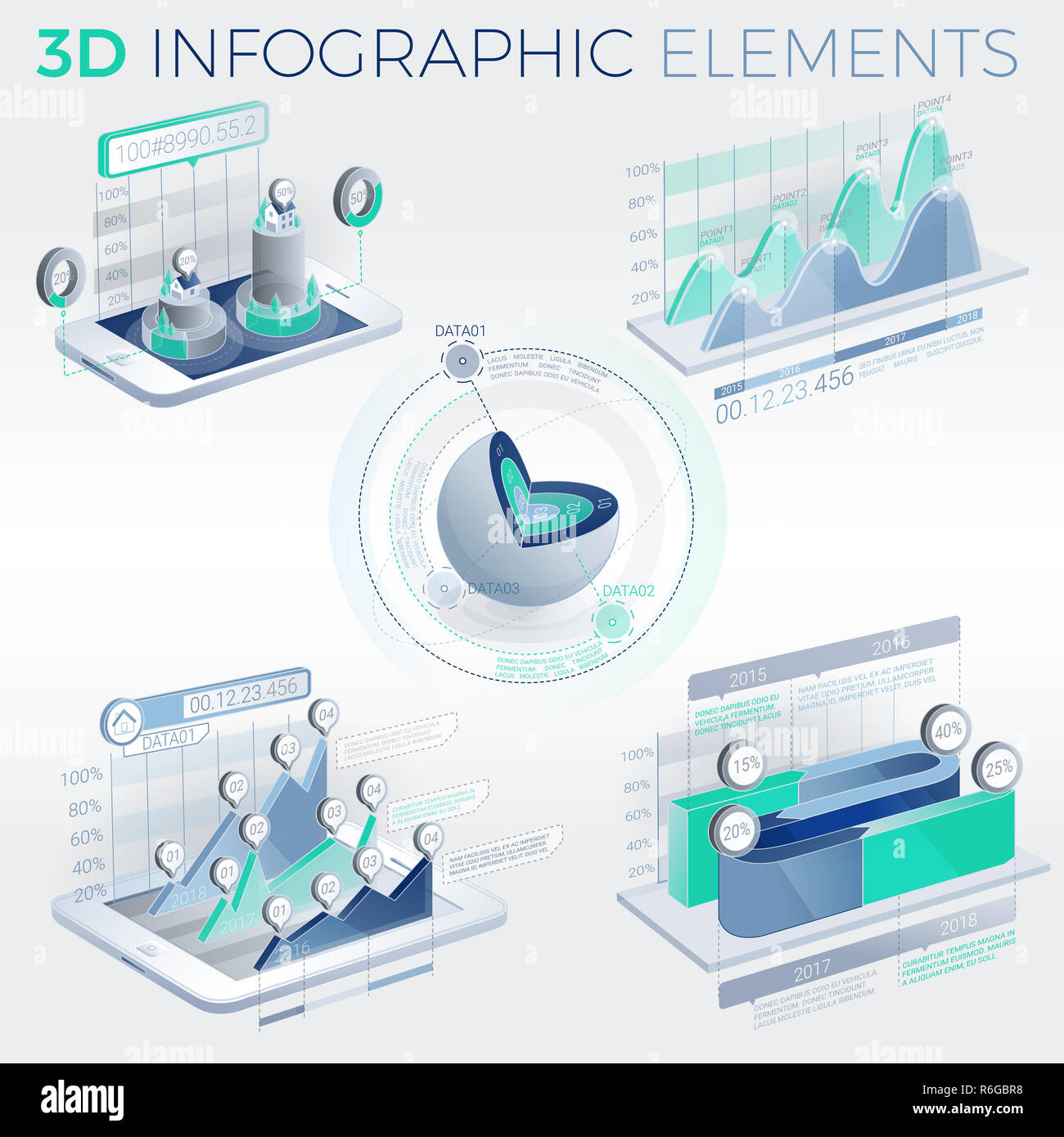 3D Infographic Elements Stock Photo - Alamy