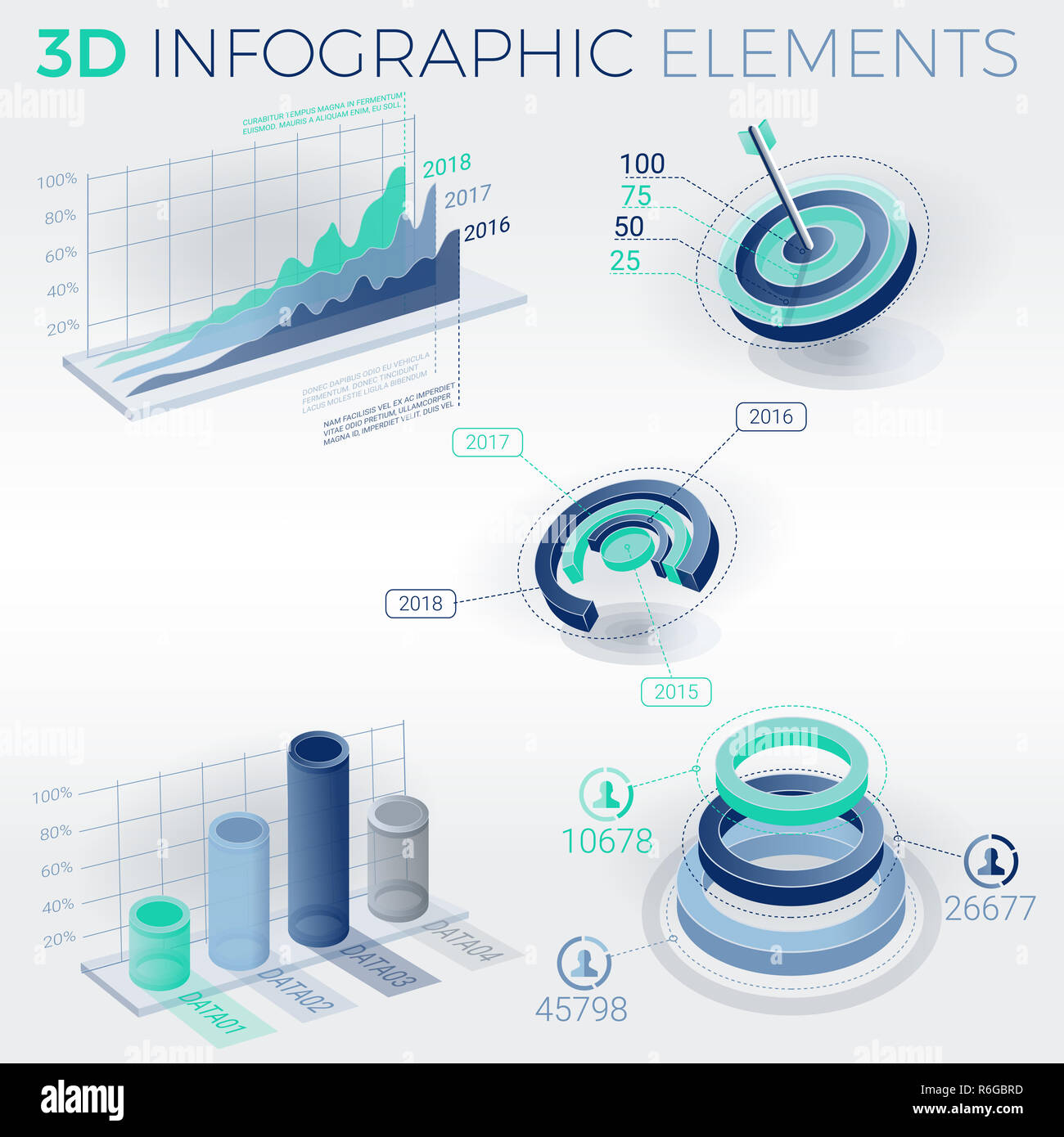 3D Infographic Elements Stock Photo - Alamy