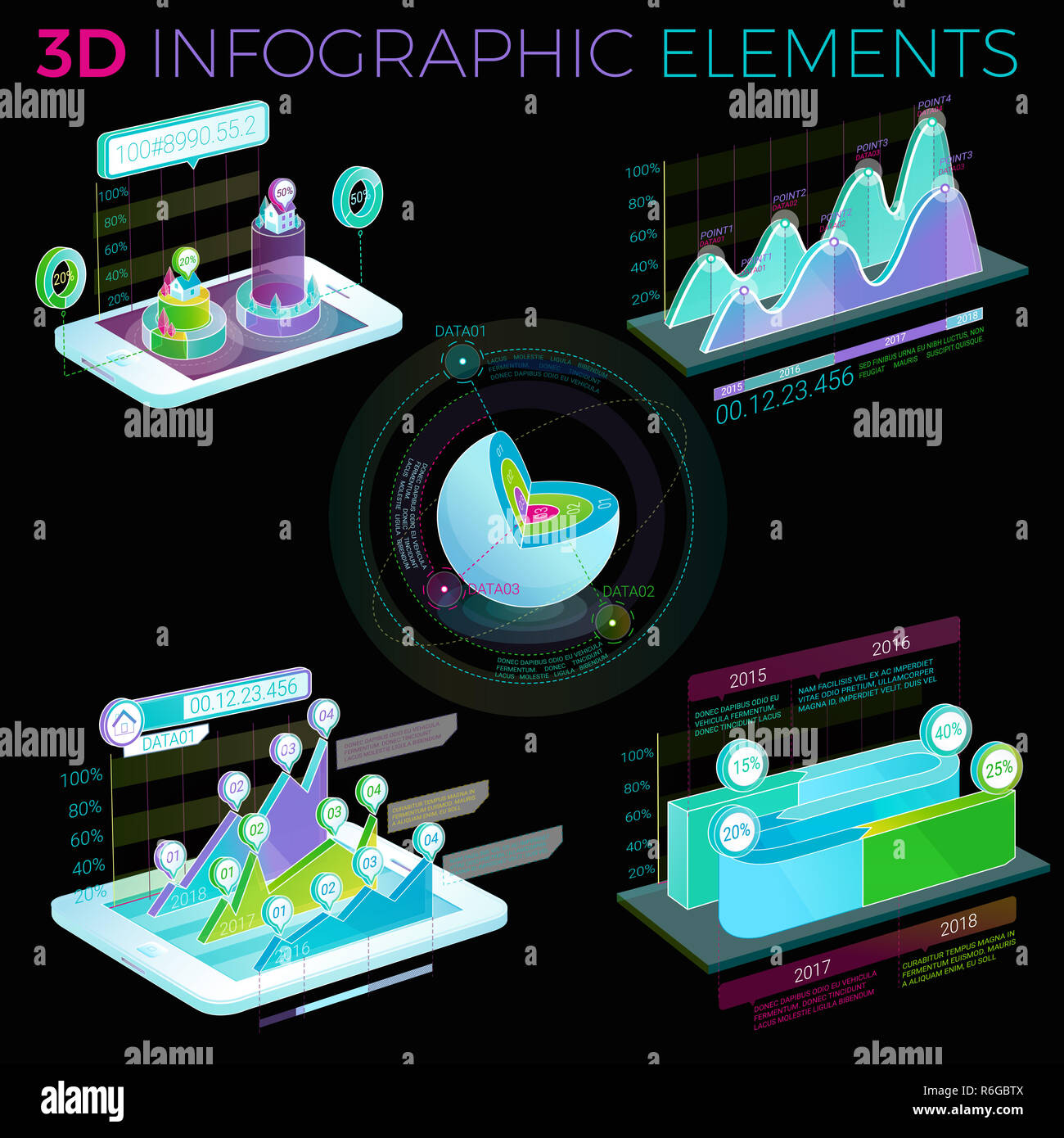 3D Infographic Elements Stock Photo - Alamy
