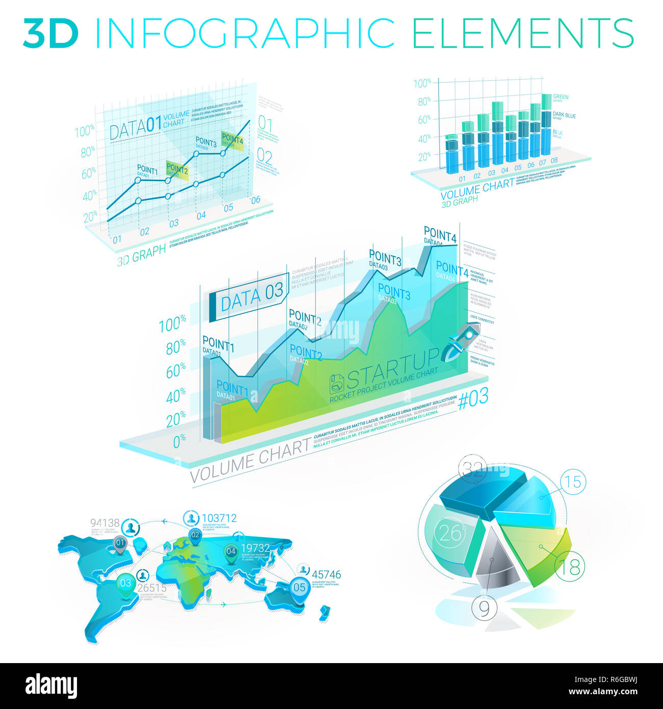 3D Infographic Elements Stock Photo - Alamy