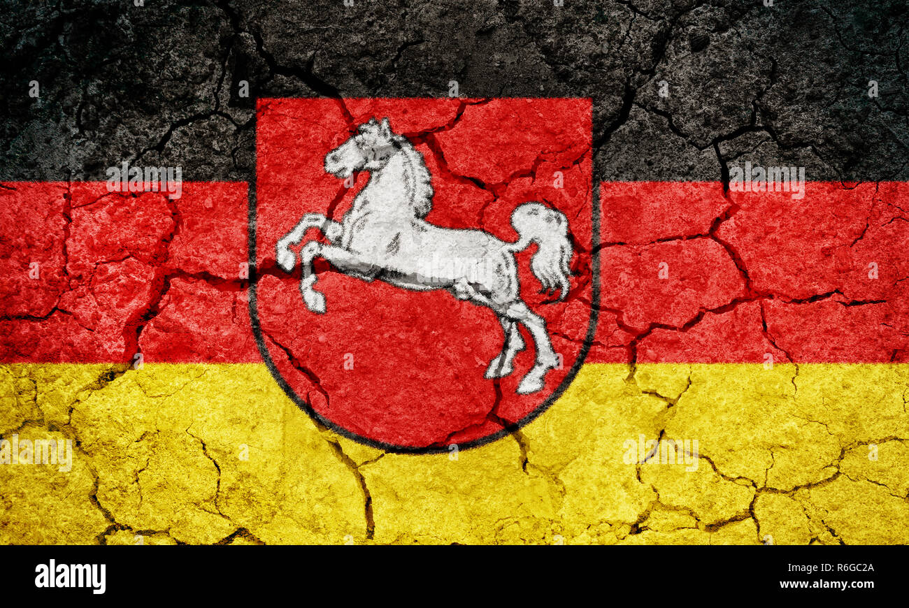 Lower Saxony, state of Germany, flag Stock Photo - Alamy
