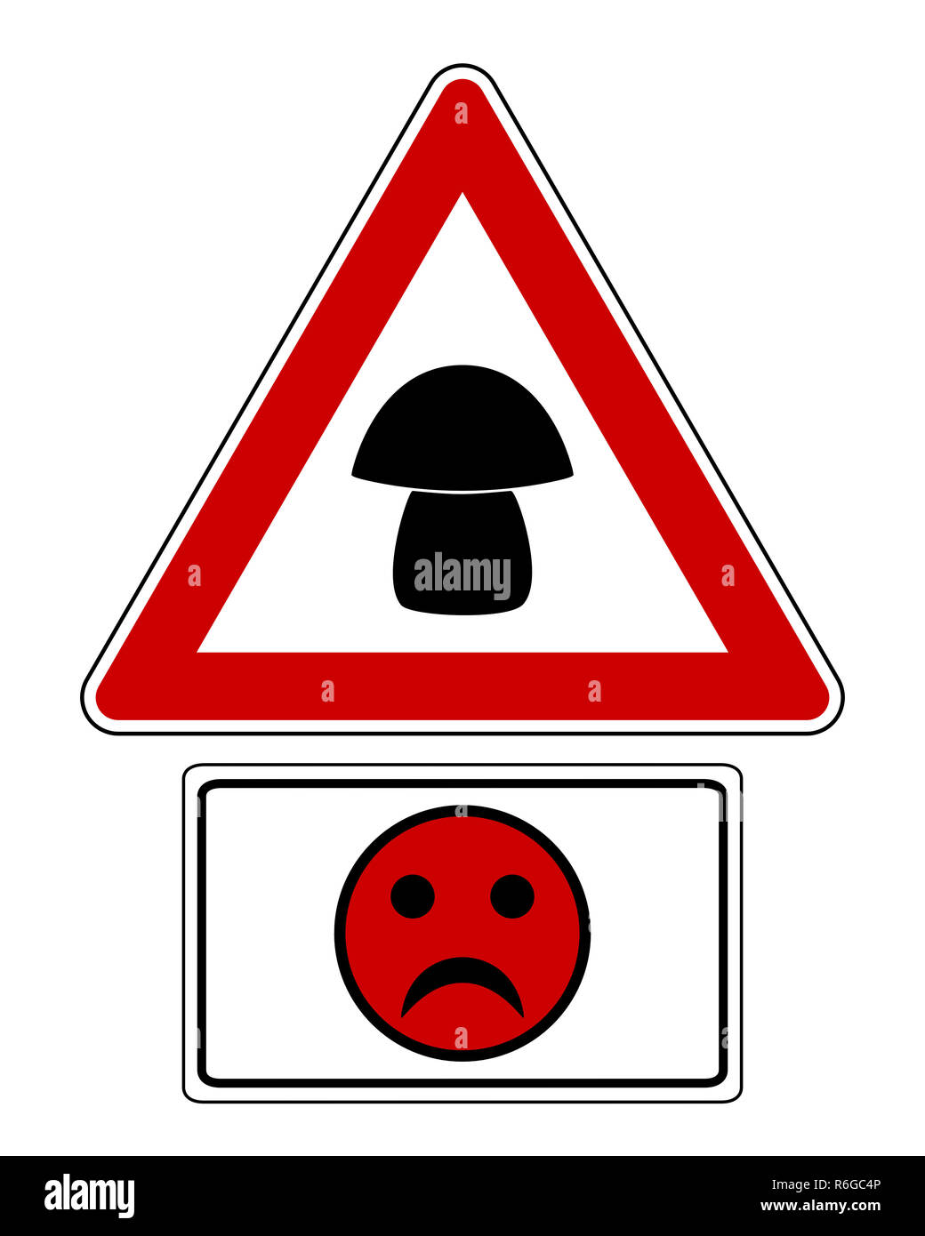 warning sign with additional sign and smiley face Stock Photo - Alamy