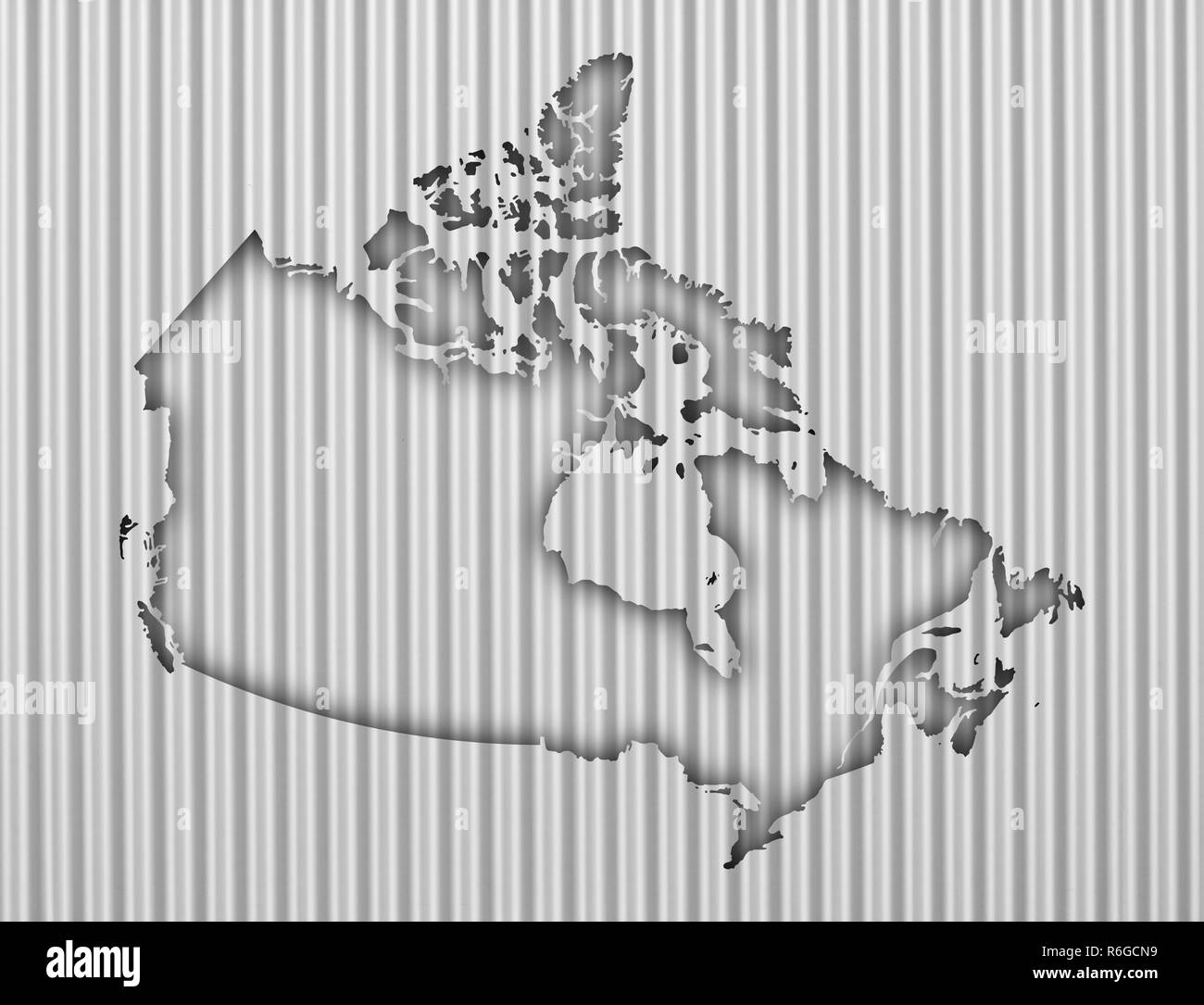 map of canada on corrugated iron Stock Photo - Alamy