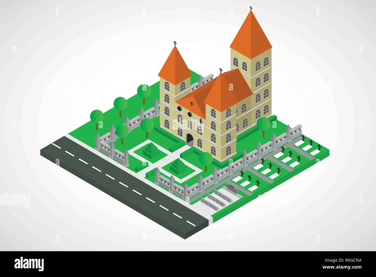 Isometric church building, vector, illustration, eps file Stock Vector ...