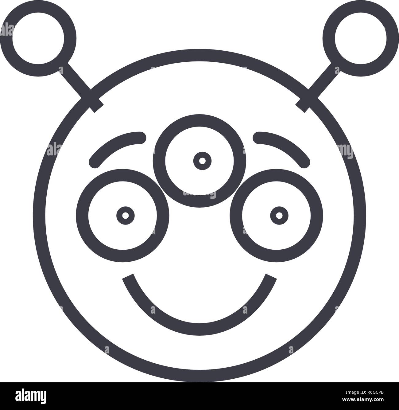 Alien Emoji concept line editable vector concept icon. Alien Emoji ...