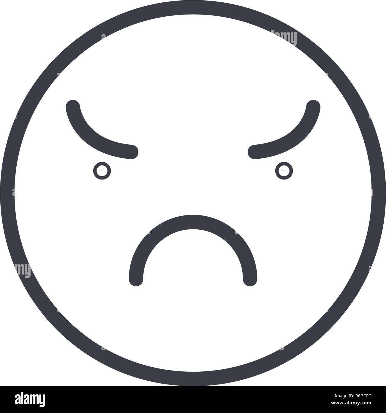 Angry Emoji concept line editable vector concept icon. Angry Emoji ...