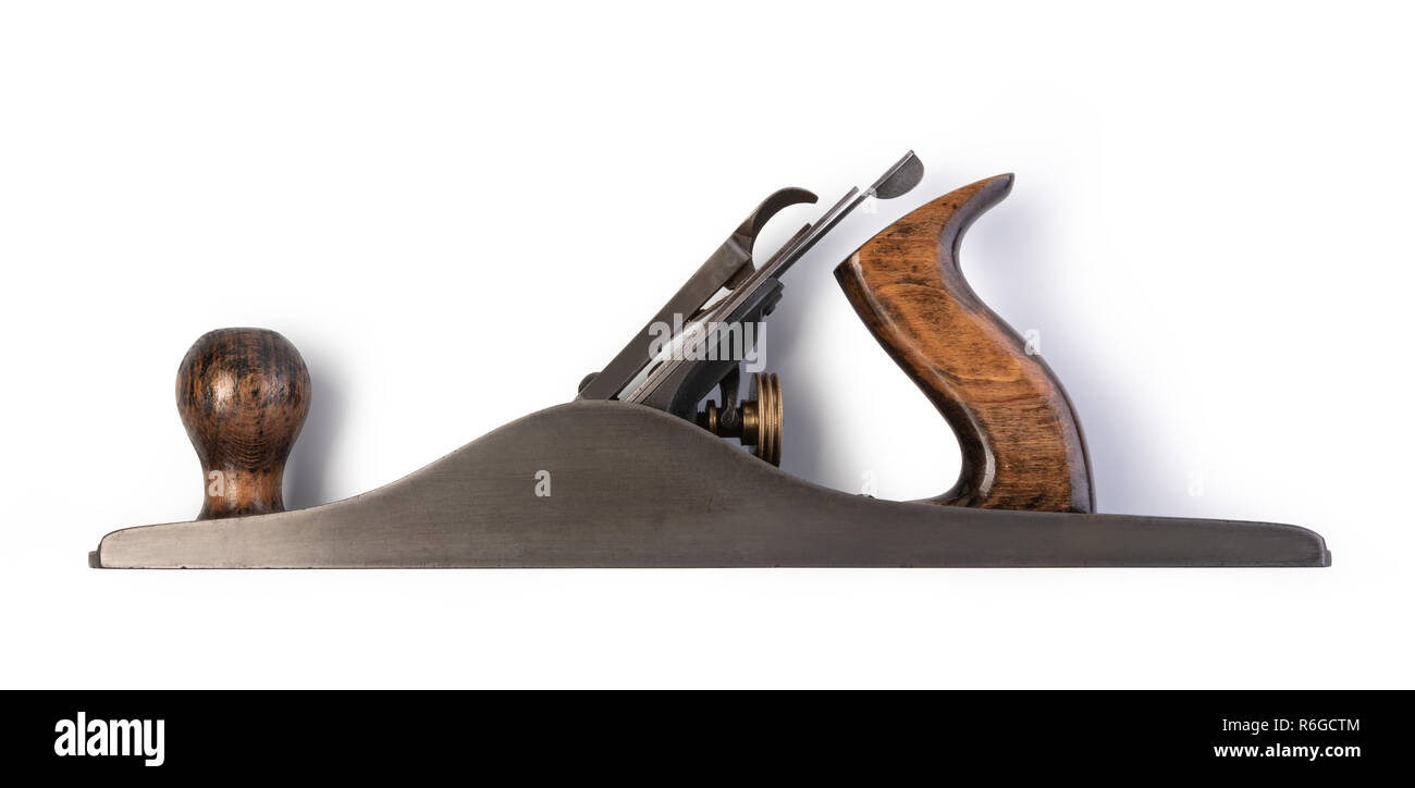 Woodworking plane isolated on white background Stock Photo - Alamy