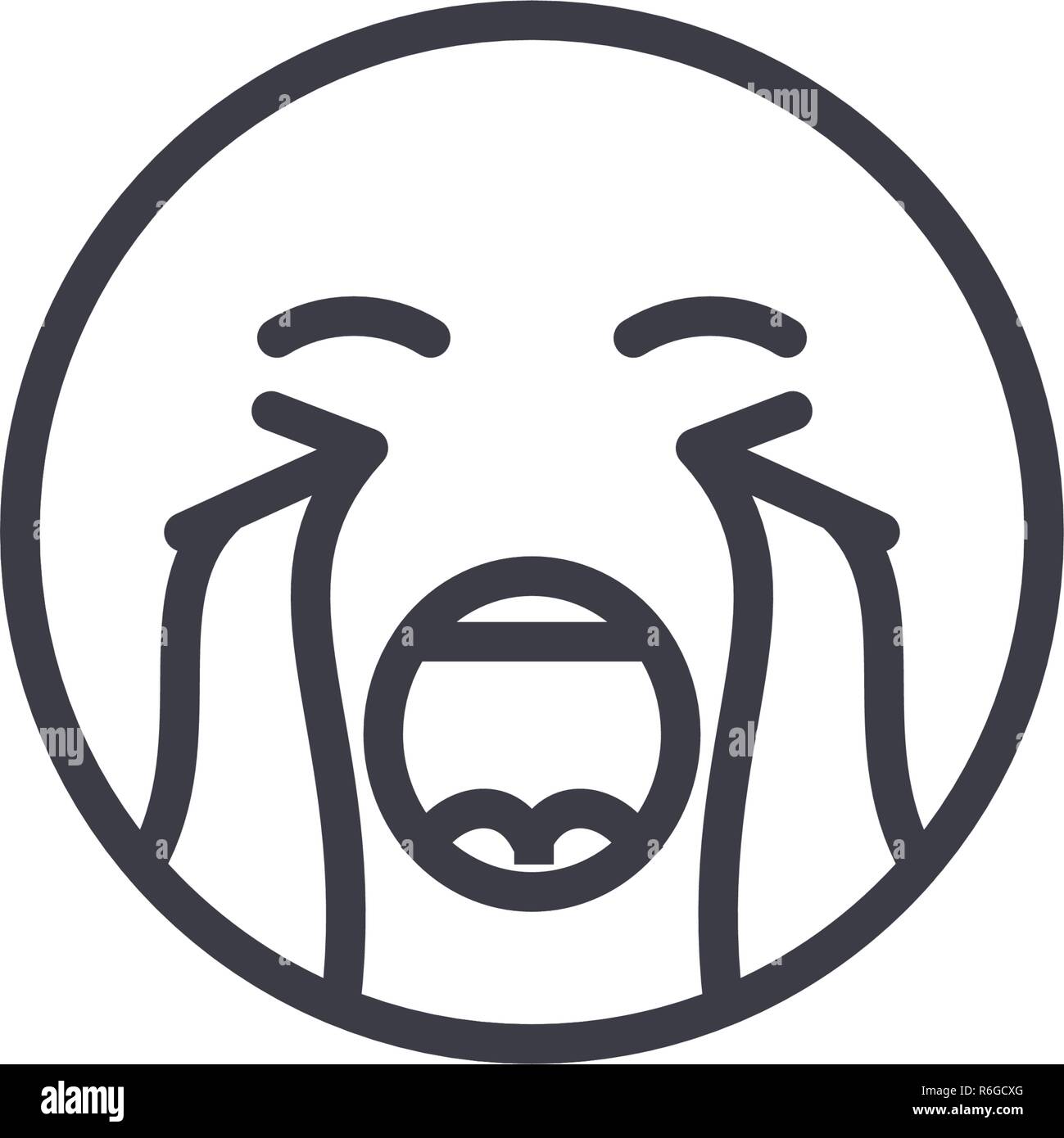Crying Emoji concept line editable vector, concept icon. Crying Emoji ...