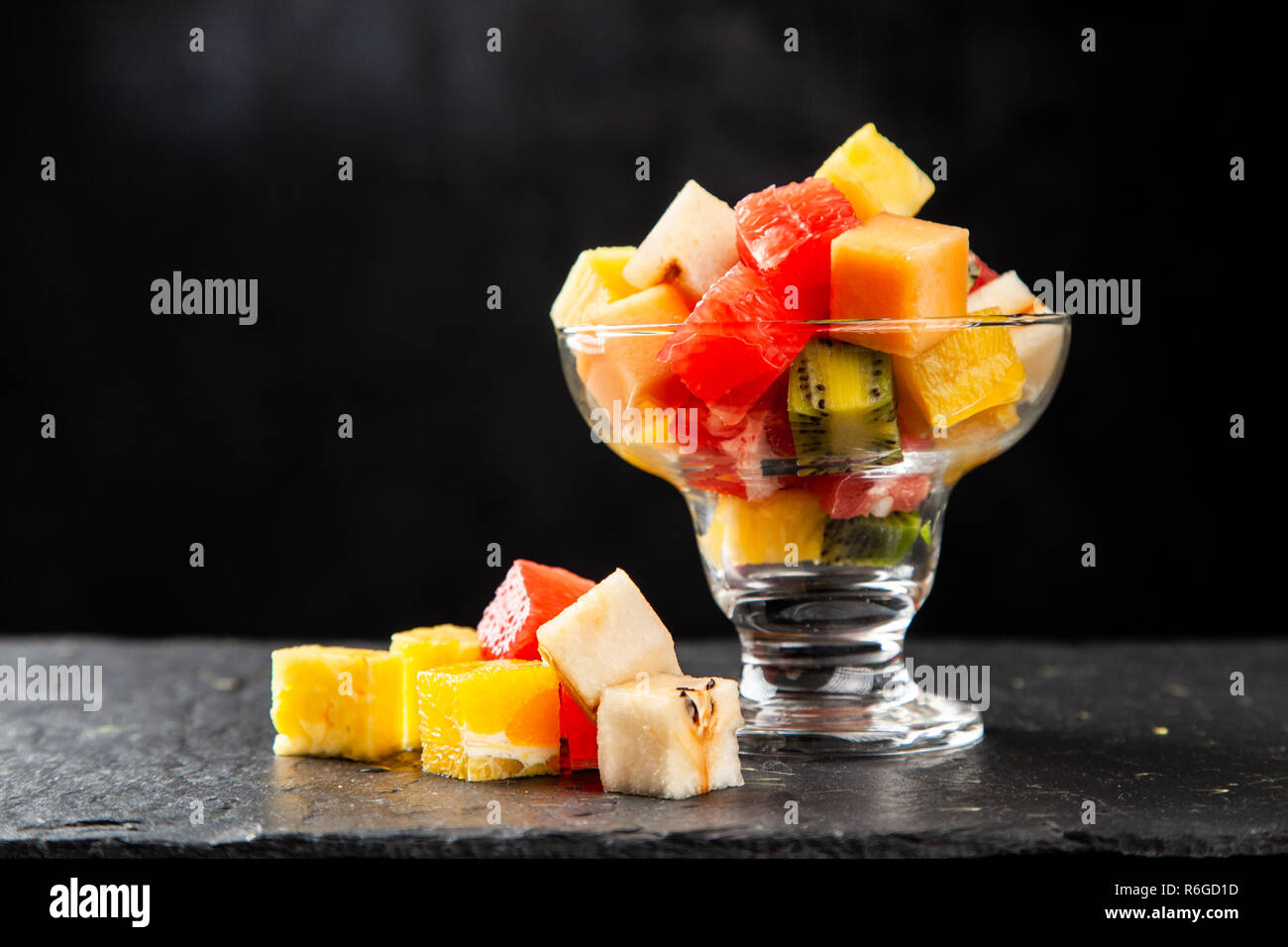 Fruit cube on white background Stock Photo - Alamy