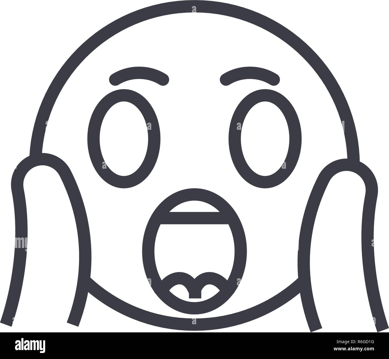 Face Screaming Emoji concept line editable vector, concept icon. Face ...