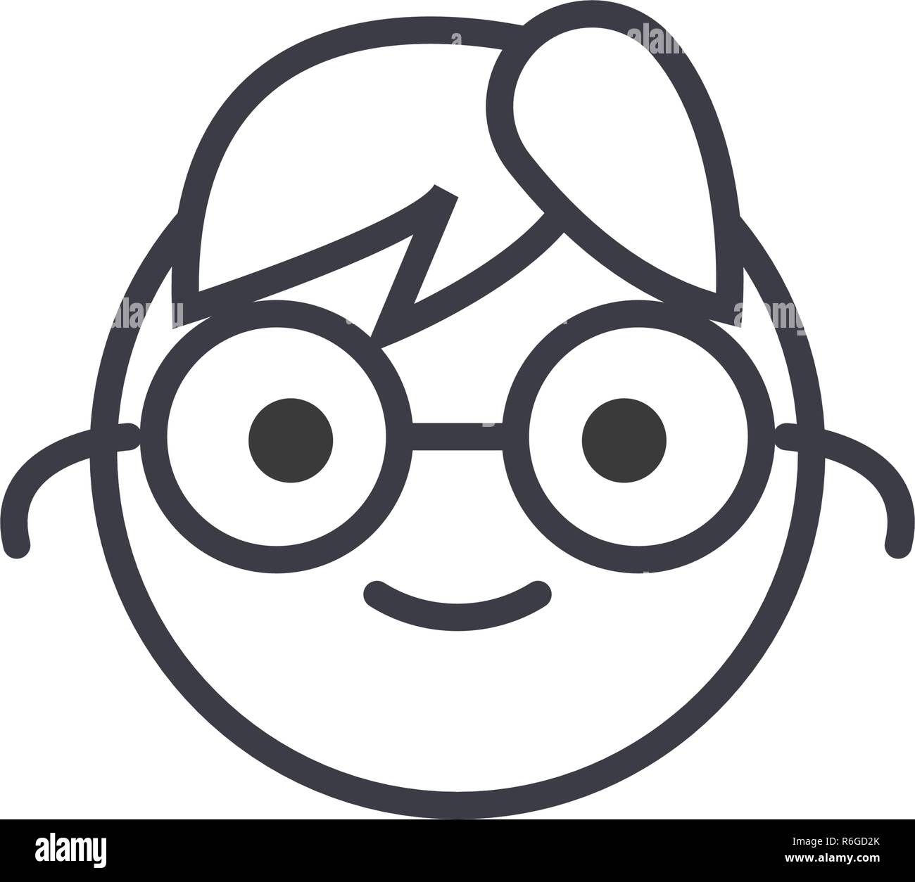 Geek Emoji concept line editable vector, concept icon. Geek Emoji ...
