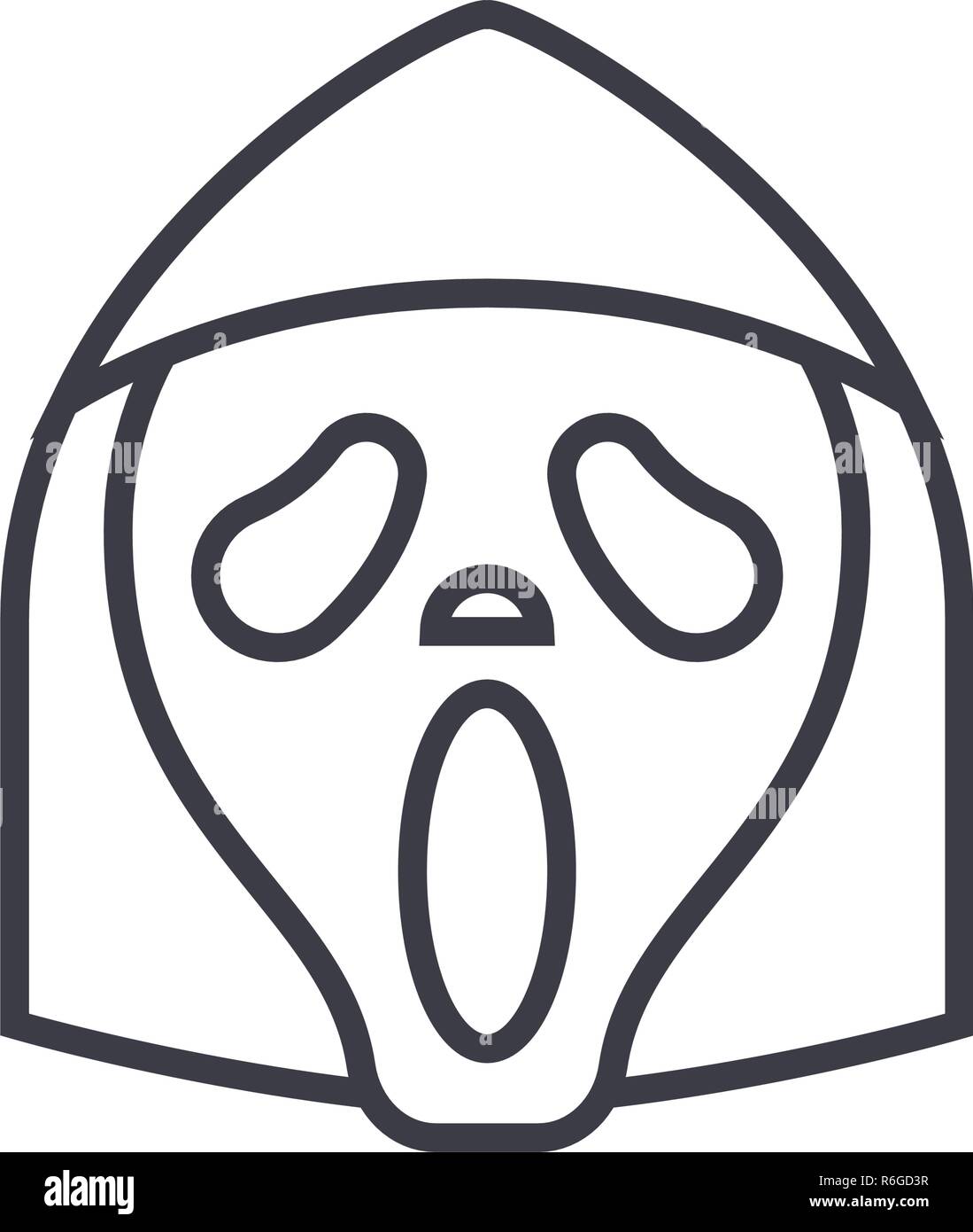 Grim Reaper Emoji concept line editable vector, concept icon. Grim ...