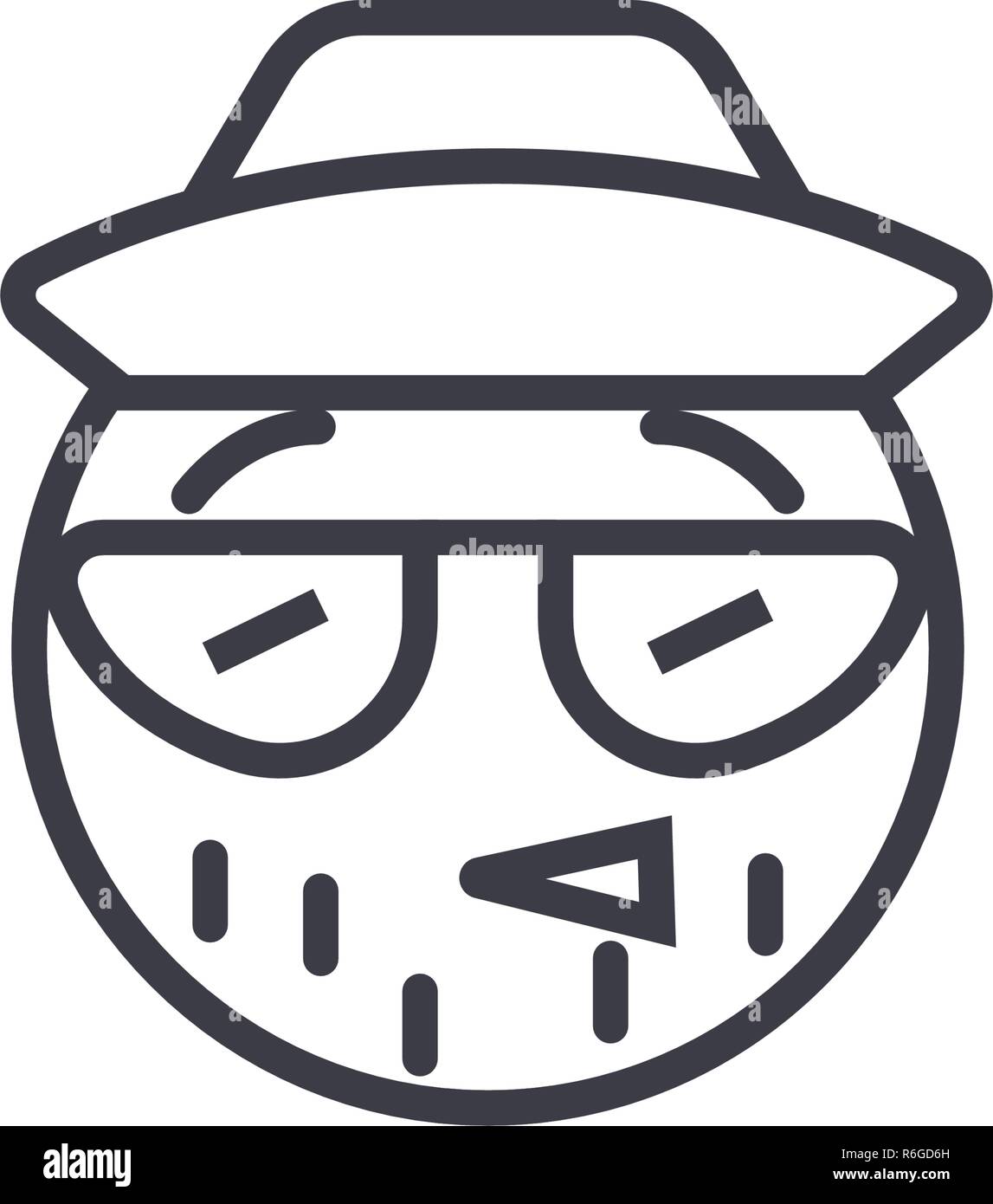 Hipster Emoji concept line editable vector, concept icon. Hipster Emoji ...
