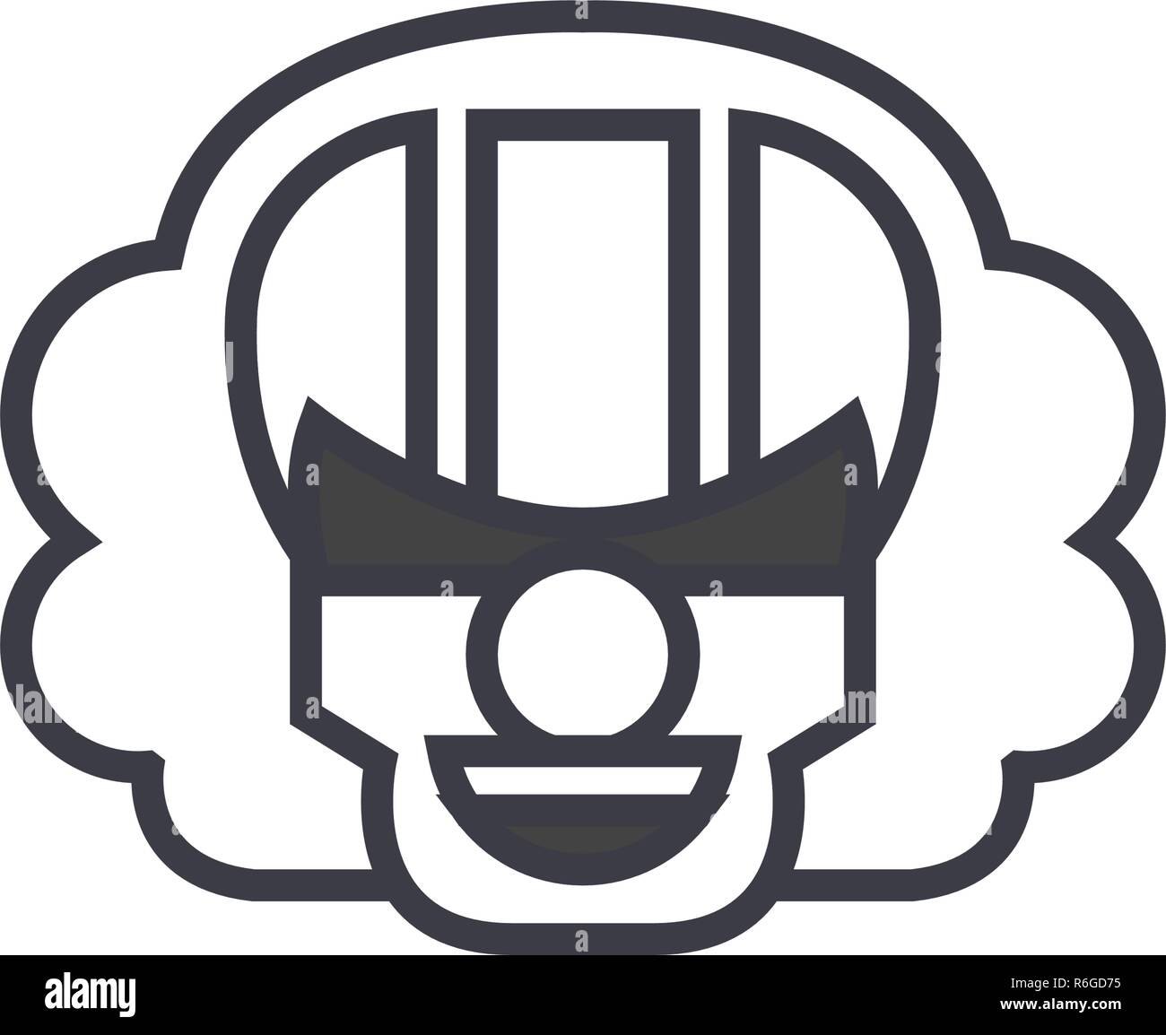 Killer Clown Emoji concept line editable vector, concept icon. Killer ...