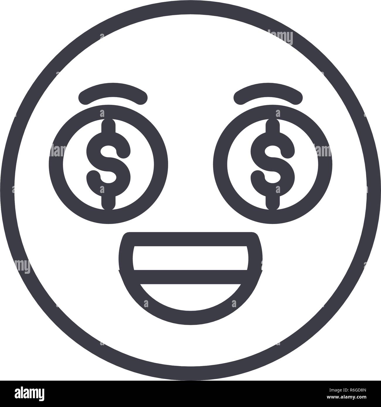 Money Emoji concept line editable vector, concept icon. Money Emoji ...