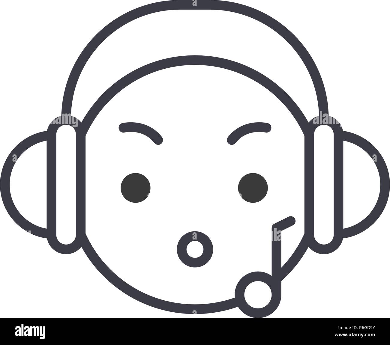 Music Listening Emoji concept line editable vector, concept icon. Music ...