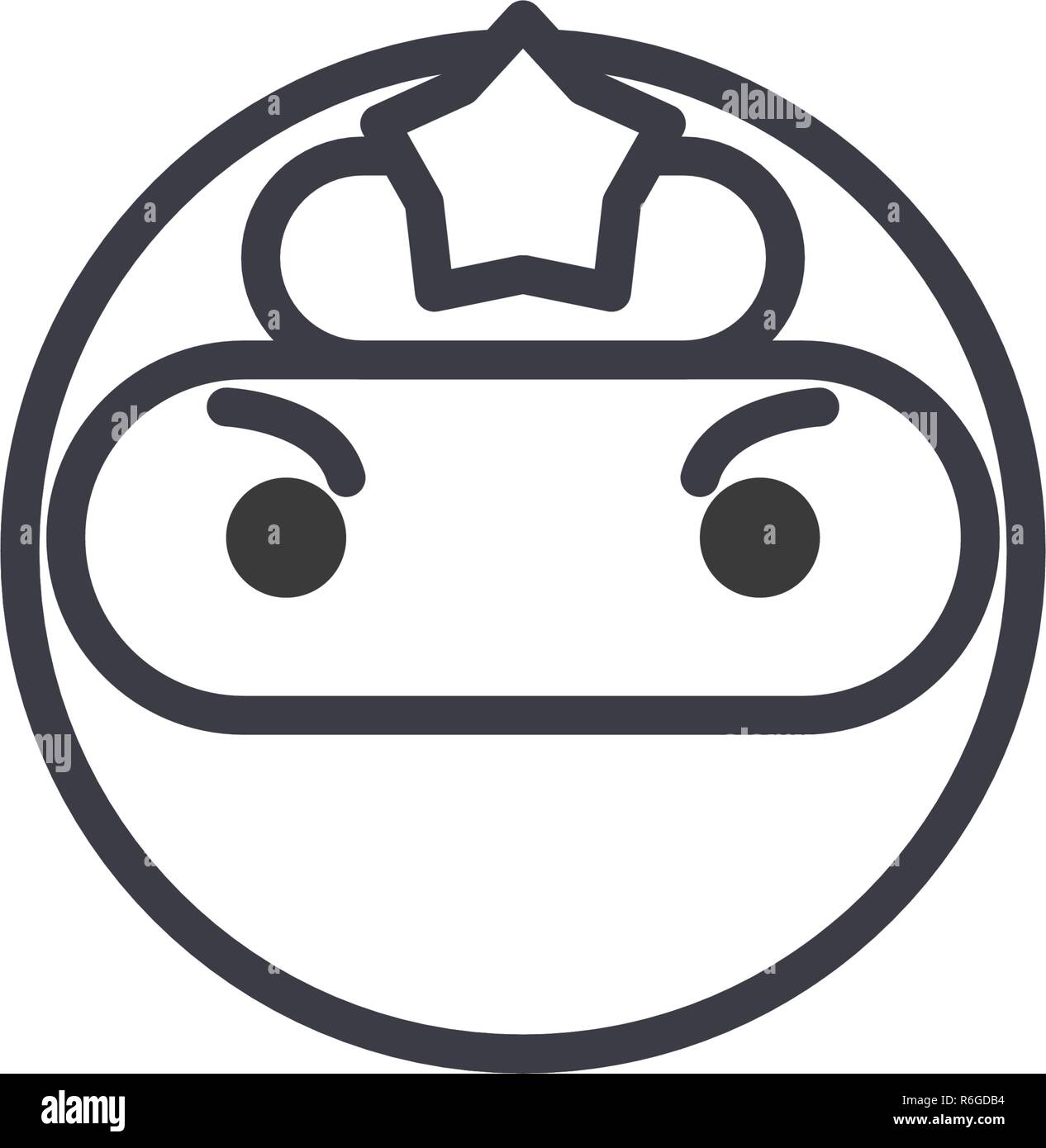 Ninja Emoji concept line editable vector, concept icon. Ninja Emoji ...