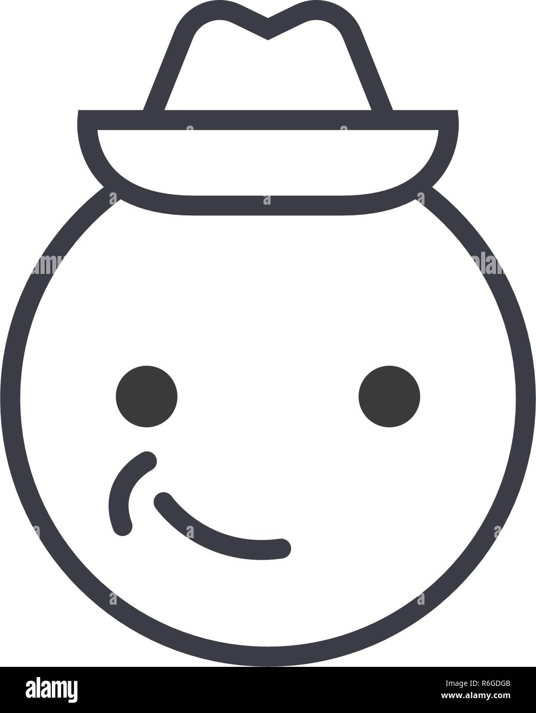 Smiling Emoji With Hat Emoji concept line editable vector, concept icon ...