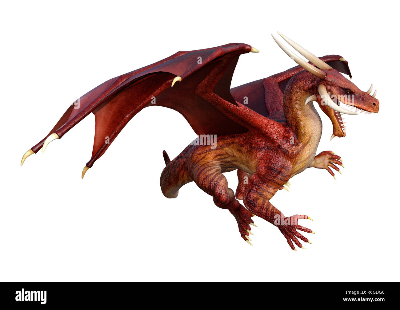 3D Rendering Fantasy Dragon on White Stock Photo - Alamy