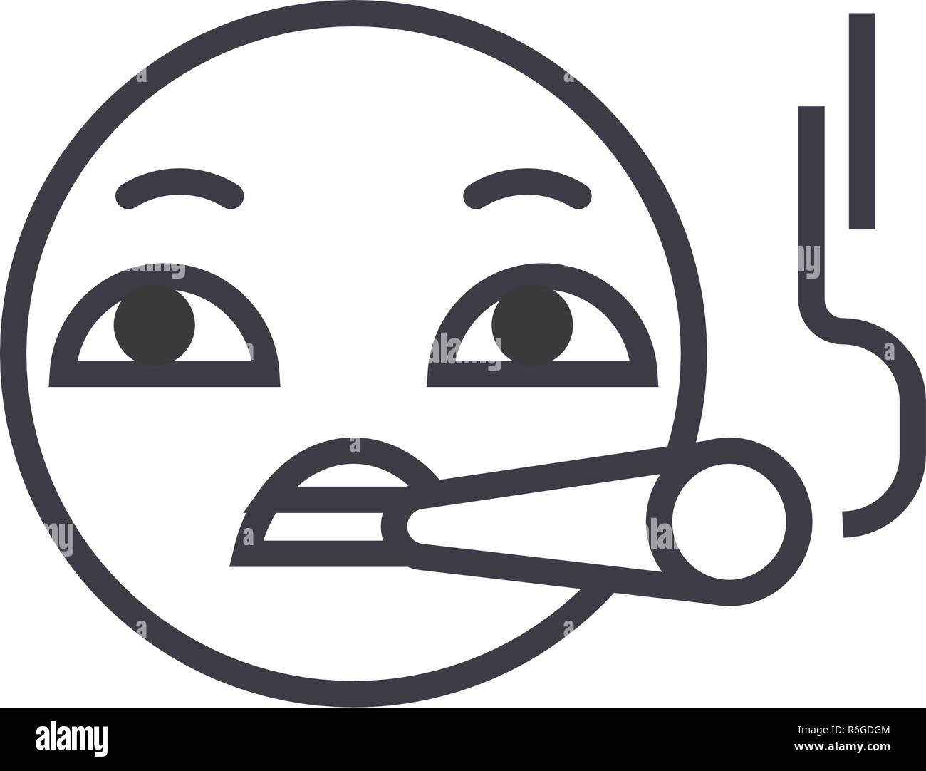 Smoking Emoji concept line editable vector, concept icon. Smoking Emoji ...