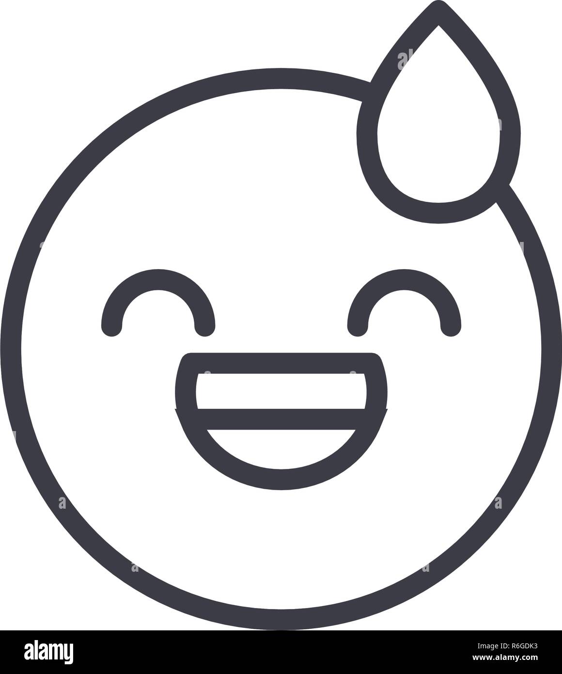 Tired Emoji concept line editable vector, concept icon. Tired Emoji ...
