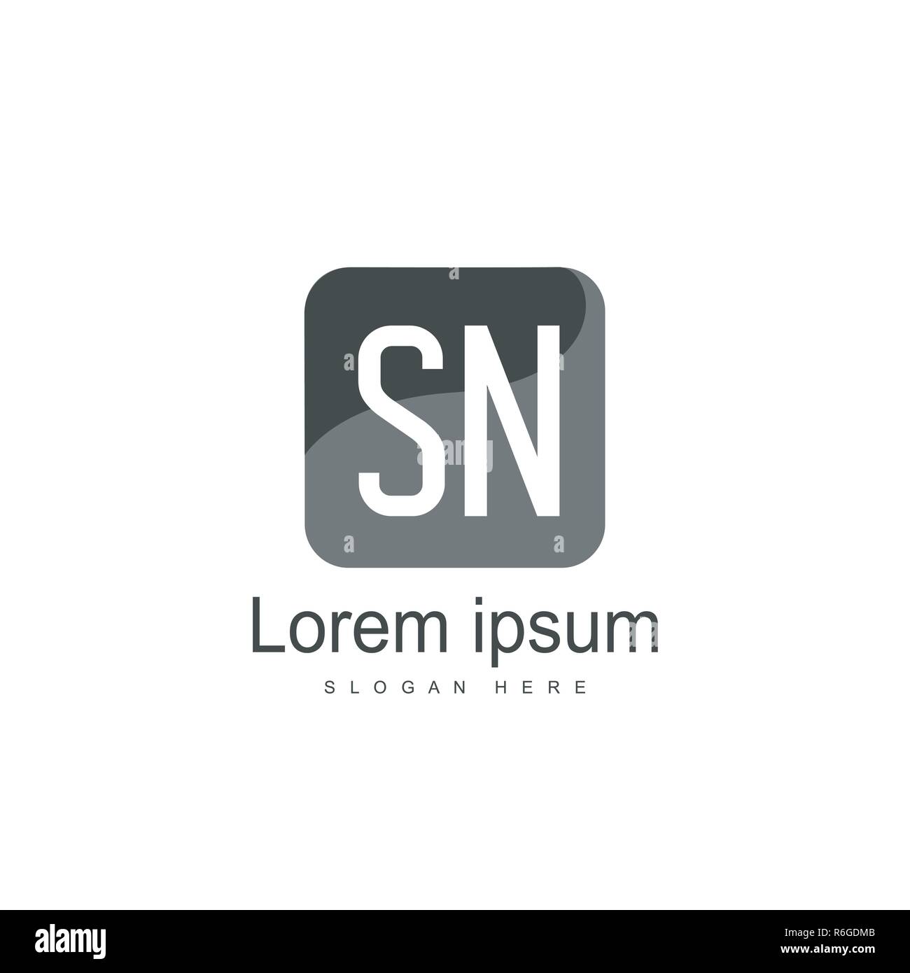 Initial letter SN Logo Template. Minimalist letter logo design Stock ...