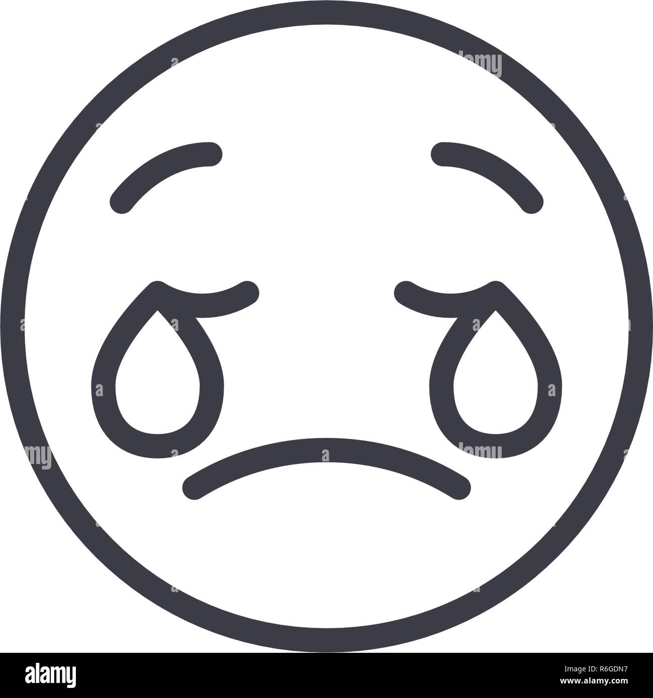 Weeping Emoji Emoji concept line editable vector, concept icon. Weeping ...