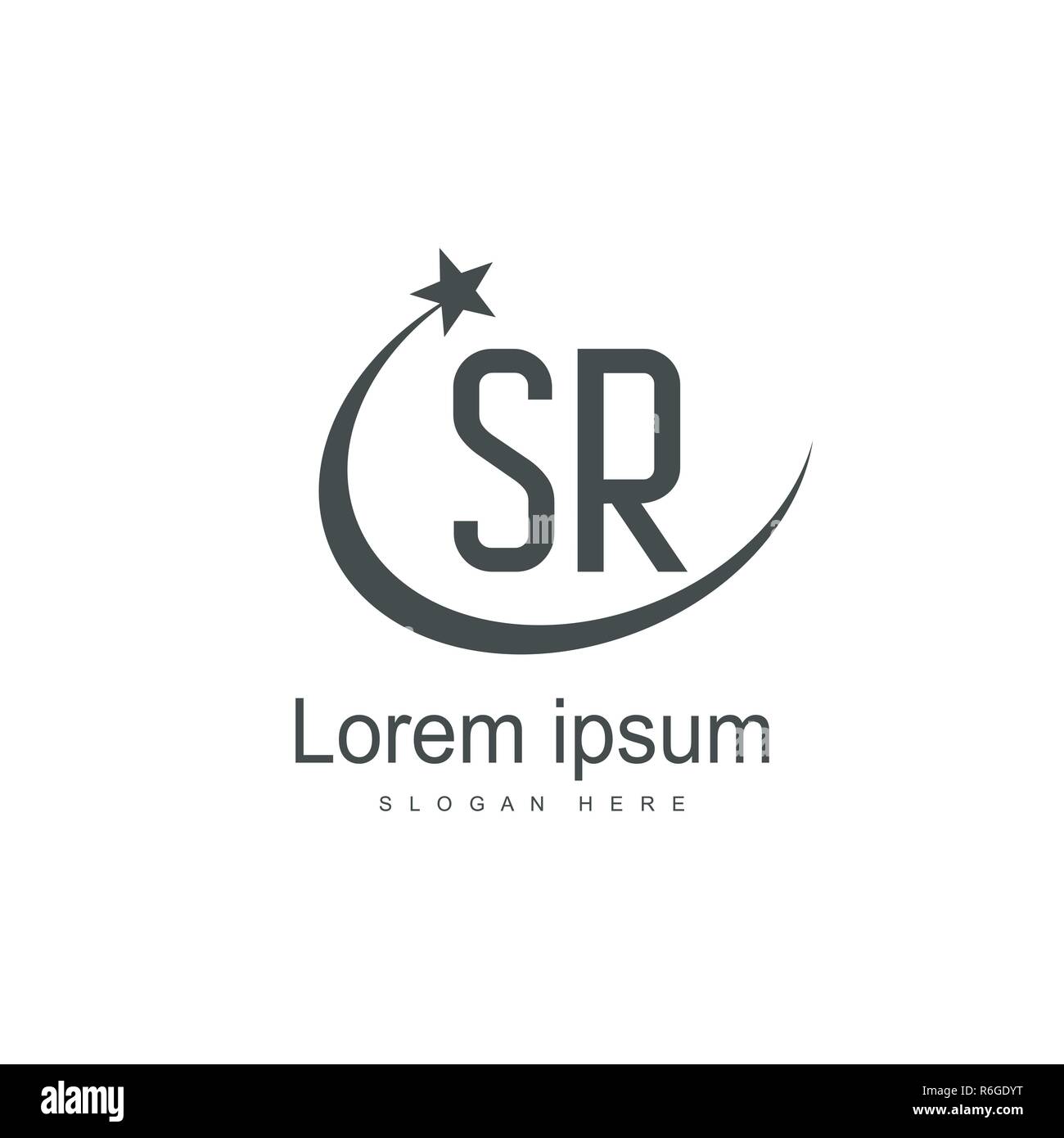 Initial letter SR Logo Template. Minimalist letter logo design Stock ...
