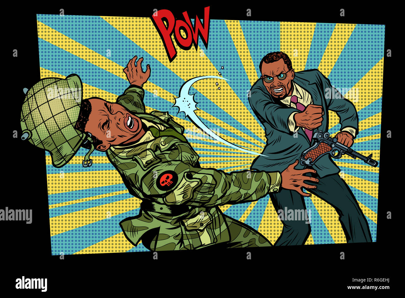 Pop art comic soldier hi-res stock photography and images - Alamy