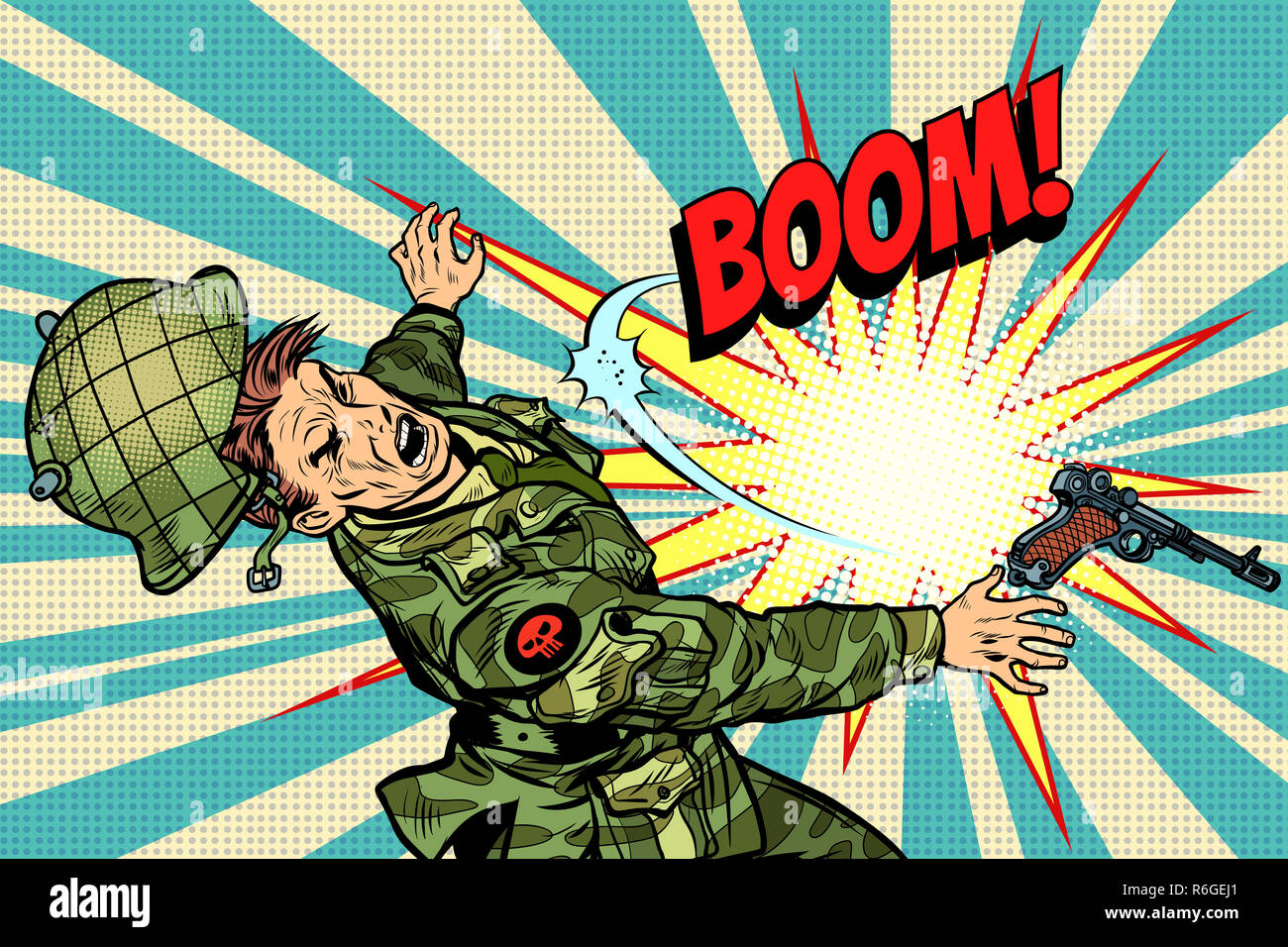 Pop art comic soldier hi-res stock photography and images - Alamy