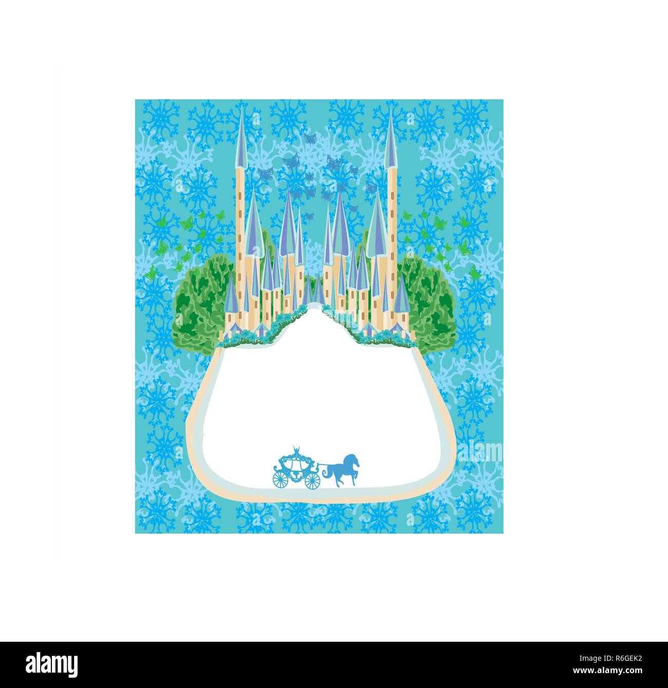 Beautiful fairytale castle frame Stock Vector Image & Art - Alamy