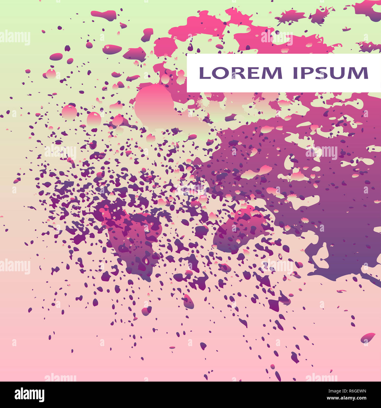 Neon explosion paint splatter artistic cover design. Fluid violet ...