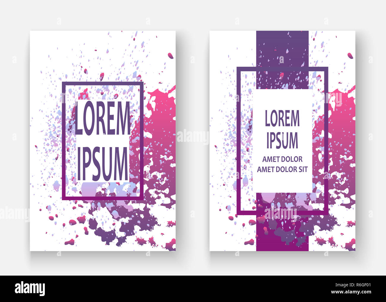 Neon explosion paint splatter artistic cover design. Fluid violet ...