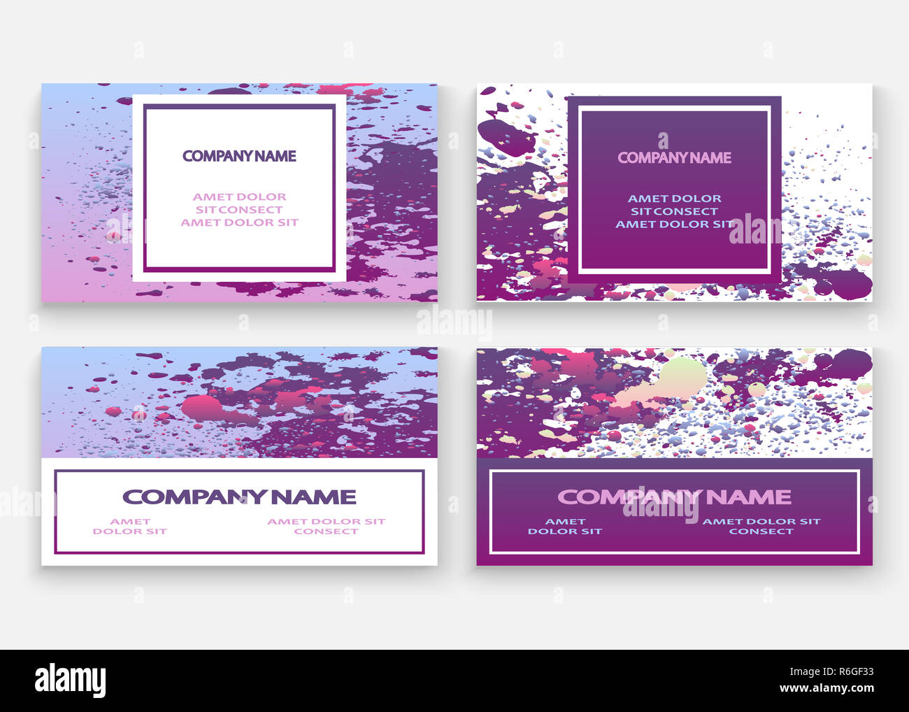 Neon explosion paint splatter artistic cover design. Fluid violet ...