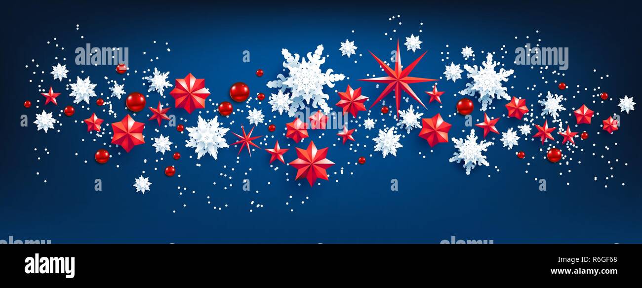 Web Banner Social Media template. Winter decoration with snowflakes ...