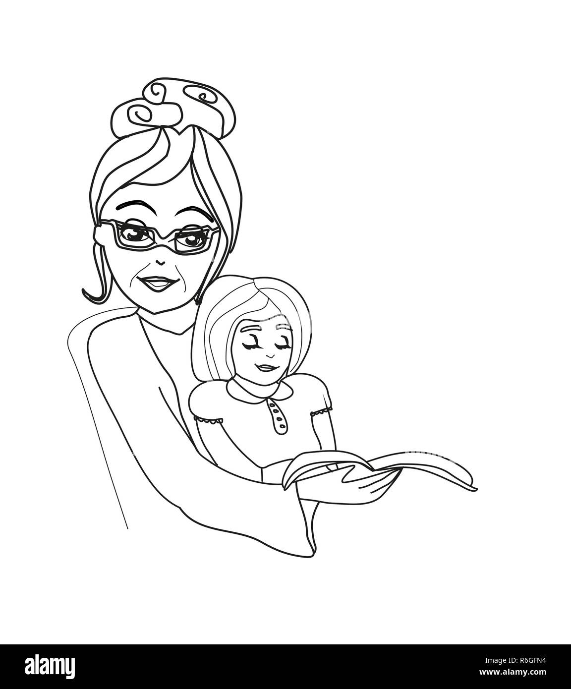 Fairy tale grandma cartoon illustration Stock Vector Images - Alamy