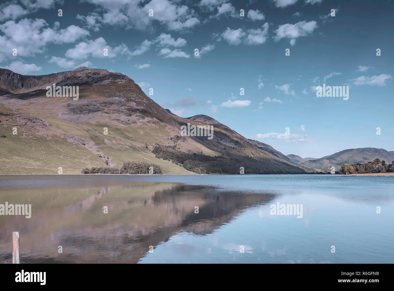 Nature abstract.Idyllic scenery of british countryside.Hill and blue ...