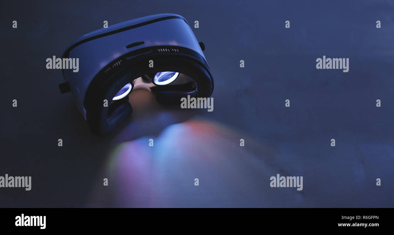 Virtual reality device playing movie inside Stock Photo - Alamy