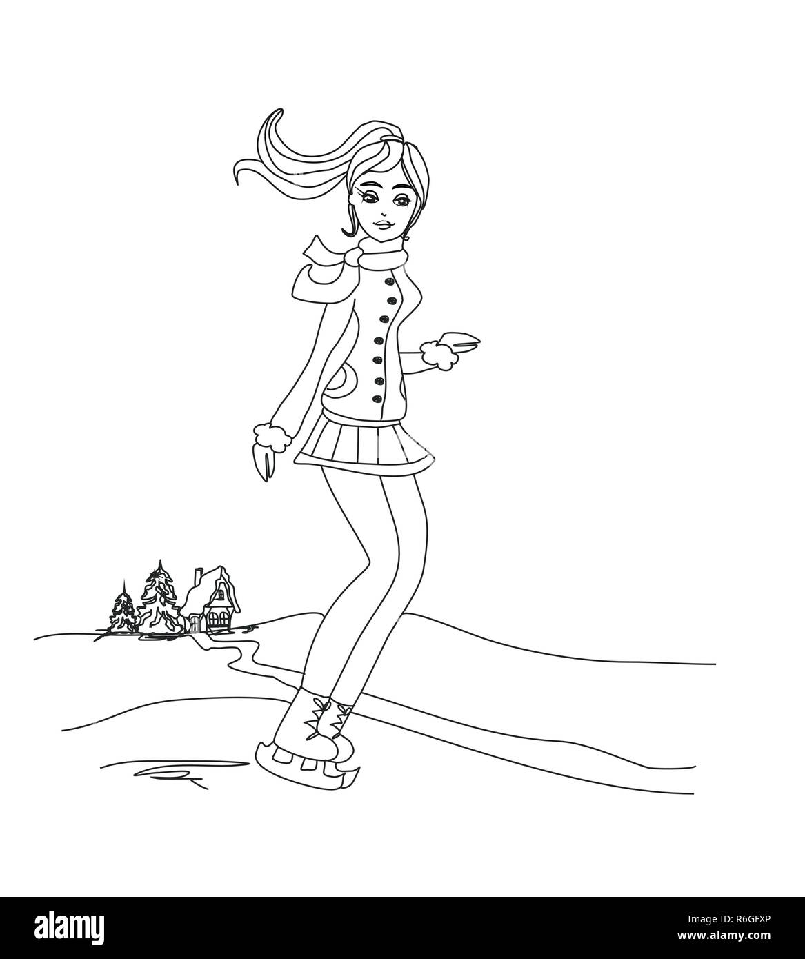 Beautiful skater doodle illustration Stock Vector Image & Art - Alamy