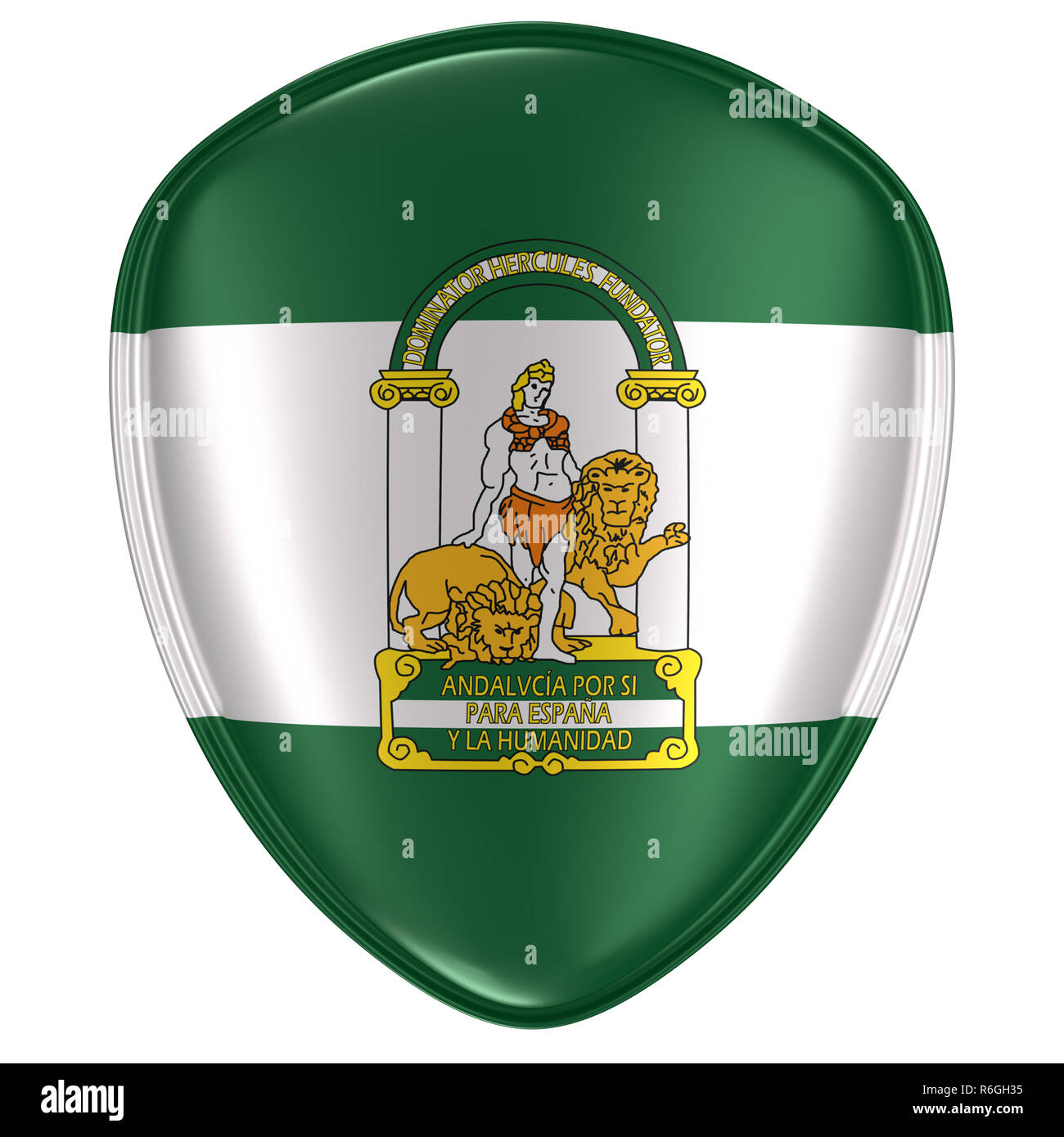 3d rendering of an Andalucia flag icon on white background Stock Photo ...