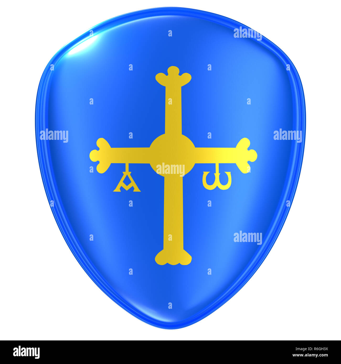 3d rendering of an Asturias flag icon on white background Stock Photo ...