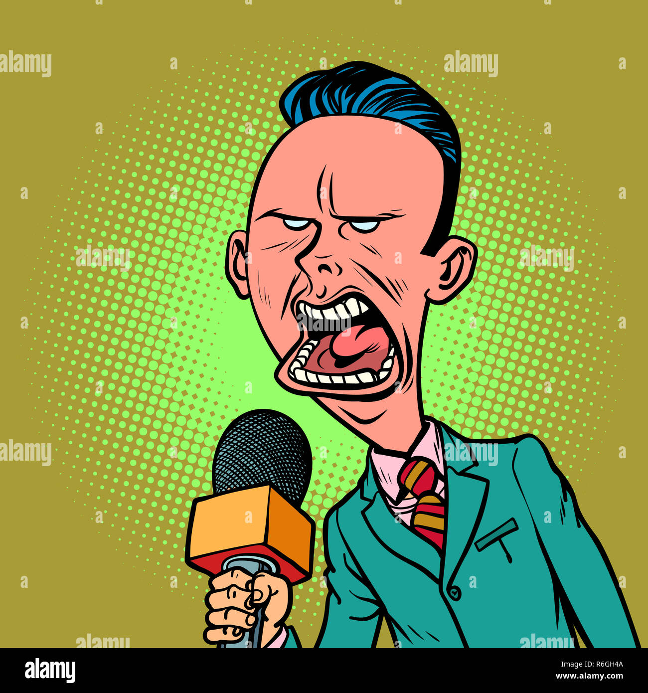 angry skeptical reporter correspondent journalist male Stock Photo - Alamy