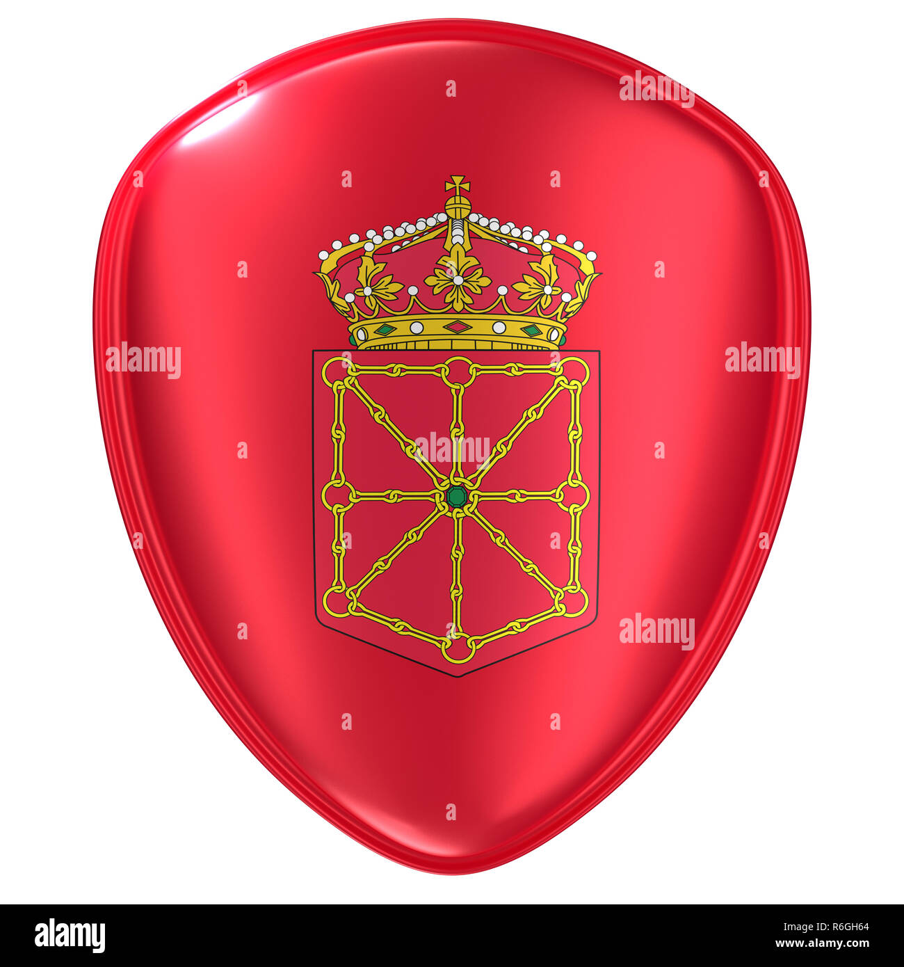 3d rendering of a Navarra flag icon on white background Stock Photo - Alamy