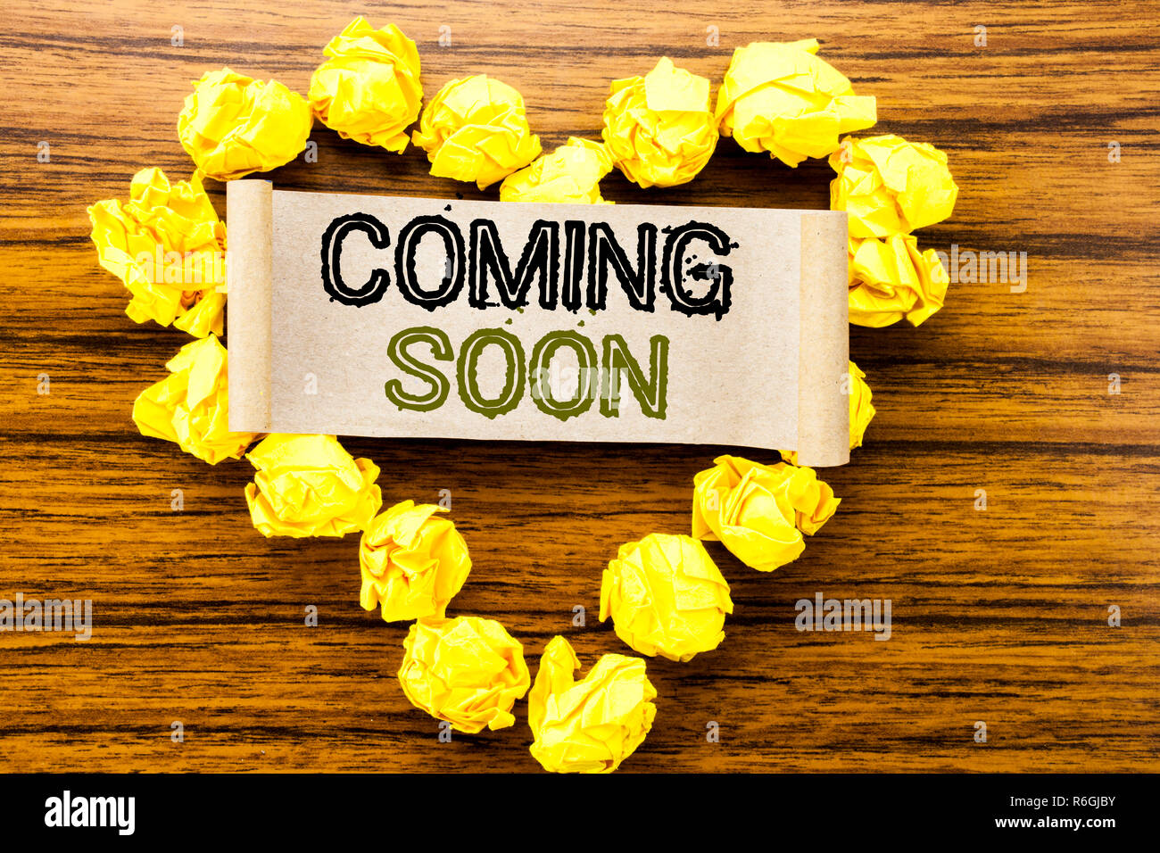 Word, writing Coming Soon. Business concept for Message Future written ...