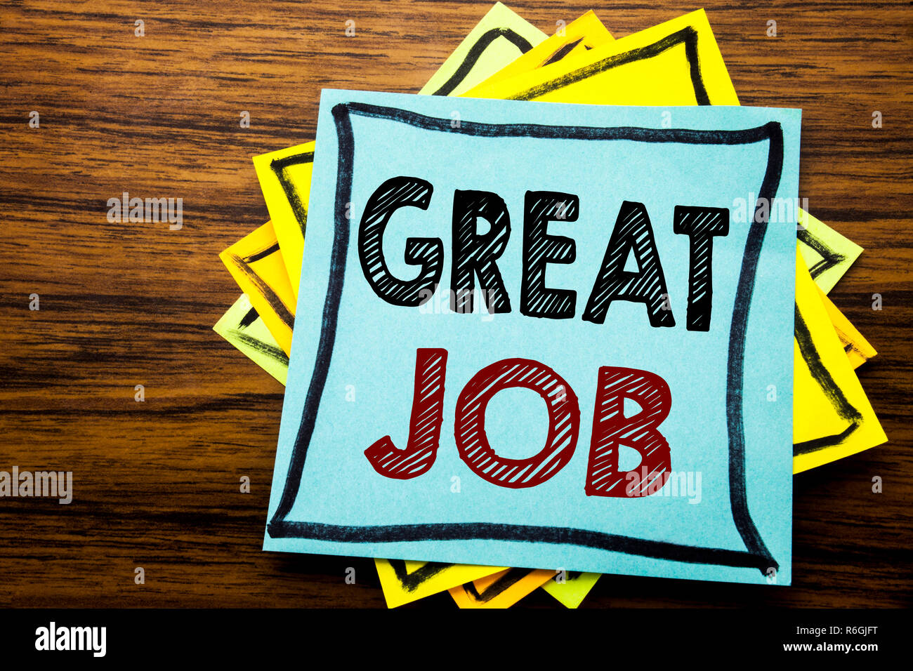 Hand writing text caption inspiration showing Great Job. Business ...