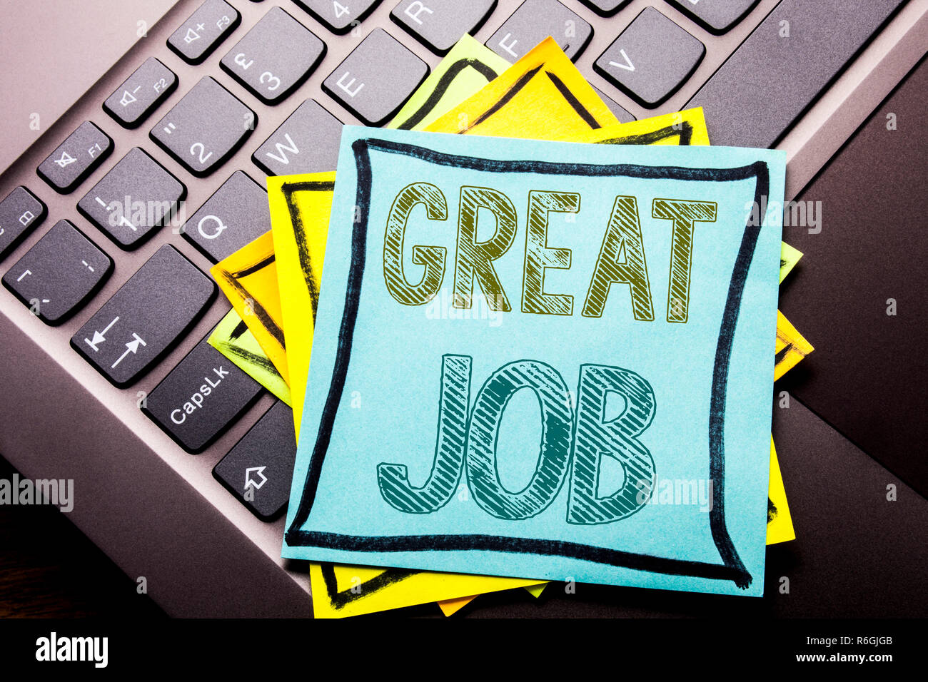 Conceptual hand writing text caption inspiration showing Great Job ...