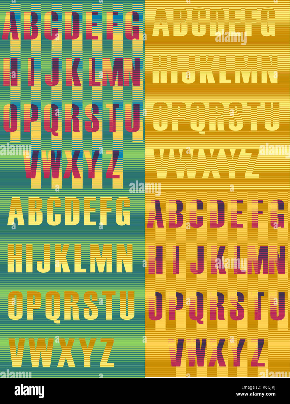 Striped artistic alphabets Stock Photo - Alamy